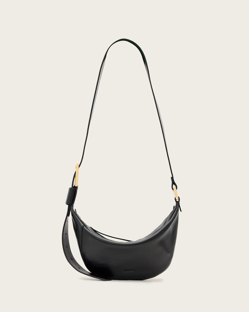 Luna Slouchy Leather Crossbody Bag Black | ALLSAINTS